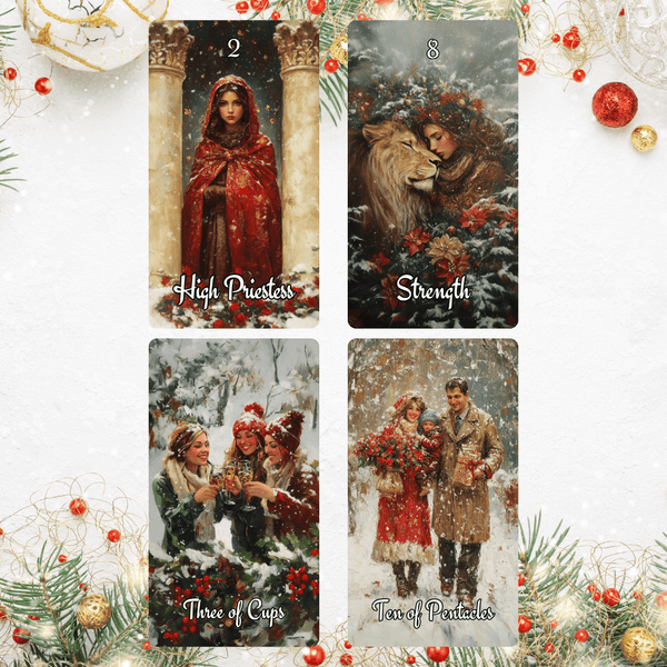 Christmas Spirit Tarot – 78 Card Festive Deck by Hattie Thorn