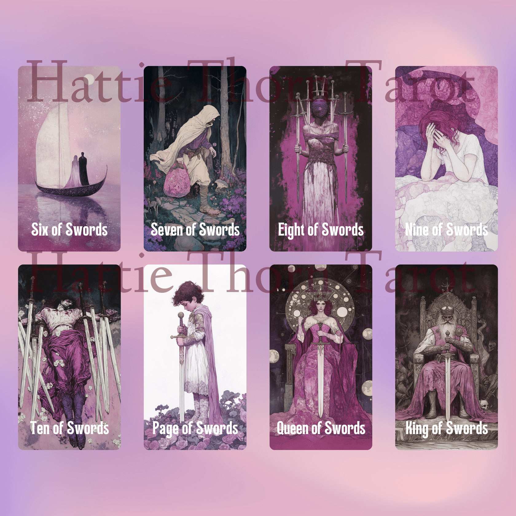 Enchanted Veil Tarot – 78 Card Pastel Mystic Deck by Hattie Thorn ...