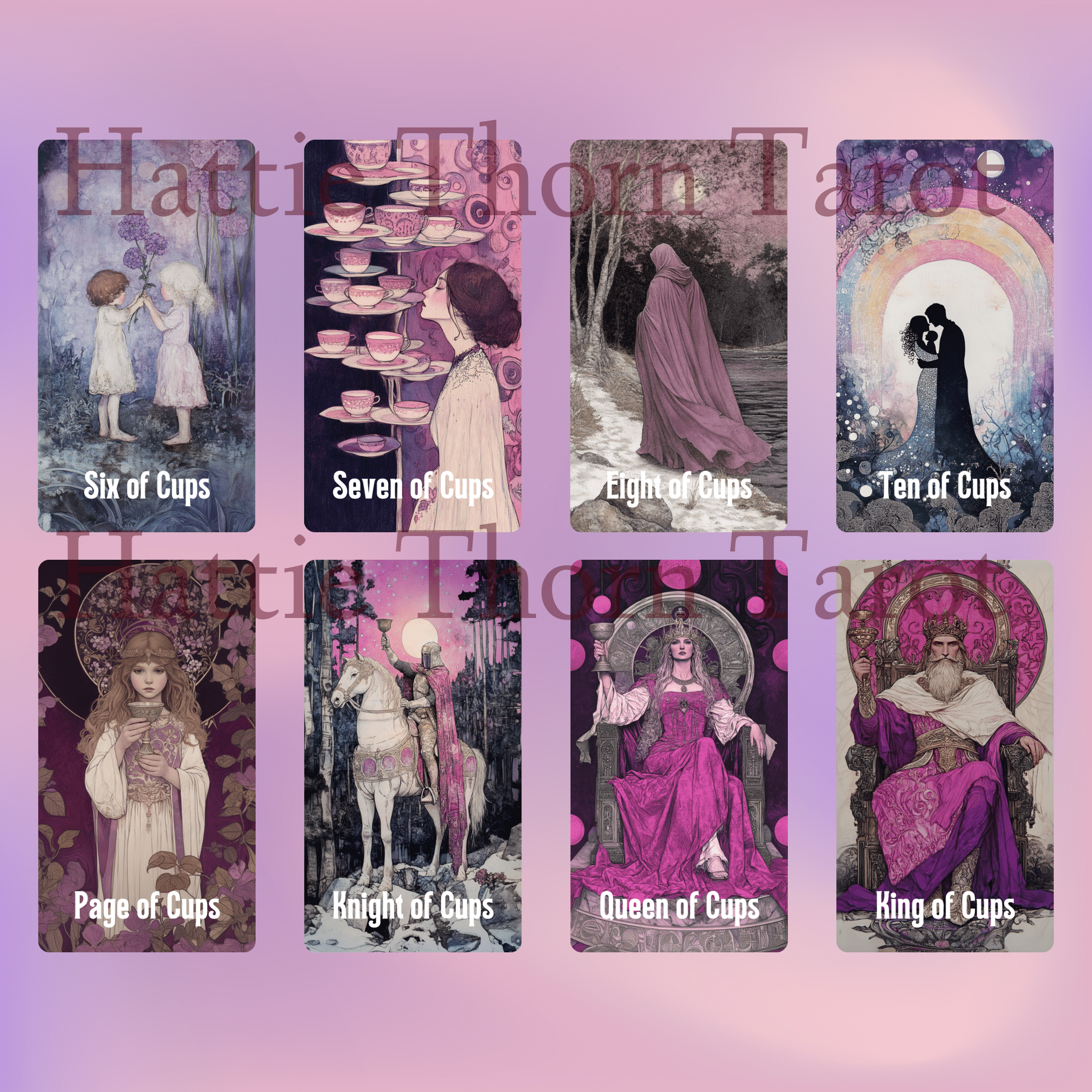 Enchanted Veil Tarot – 78 Card Pastel Mystic Deck by Hattie Thorn ...