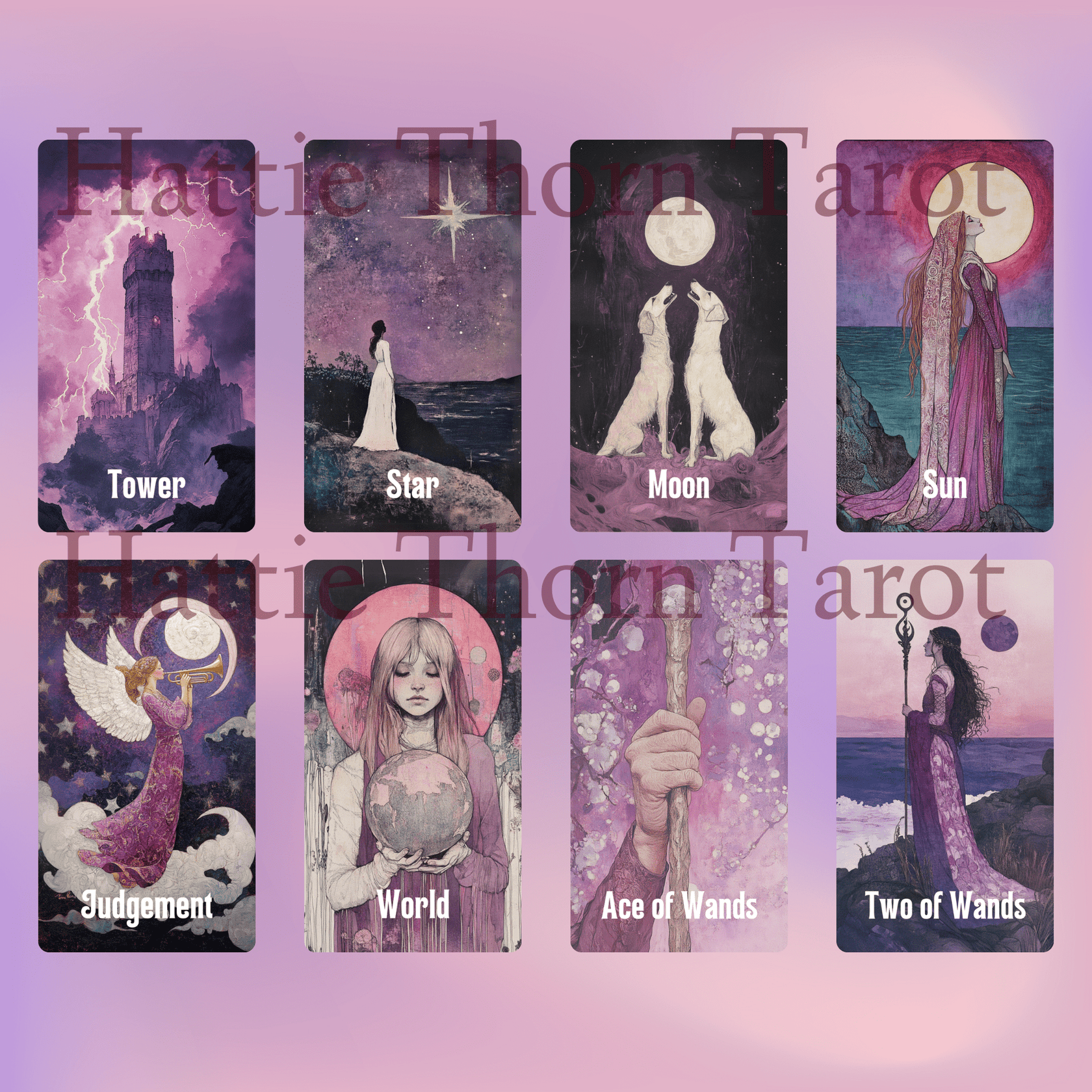 Enchanted Veil Tarot – 78 Card Pastel Mystic Deck by Hattie Thorn ...