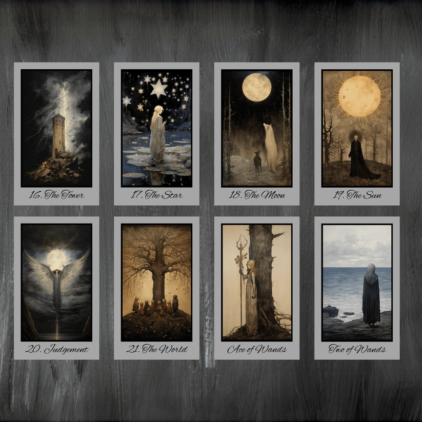Shadow Fates Tarot – Foil Edition 78 Card Dark Fantasy Deck by Hattie ...